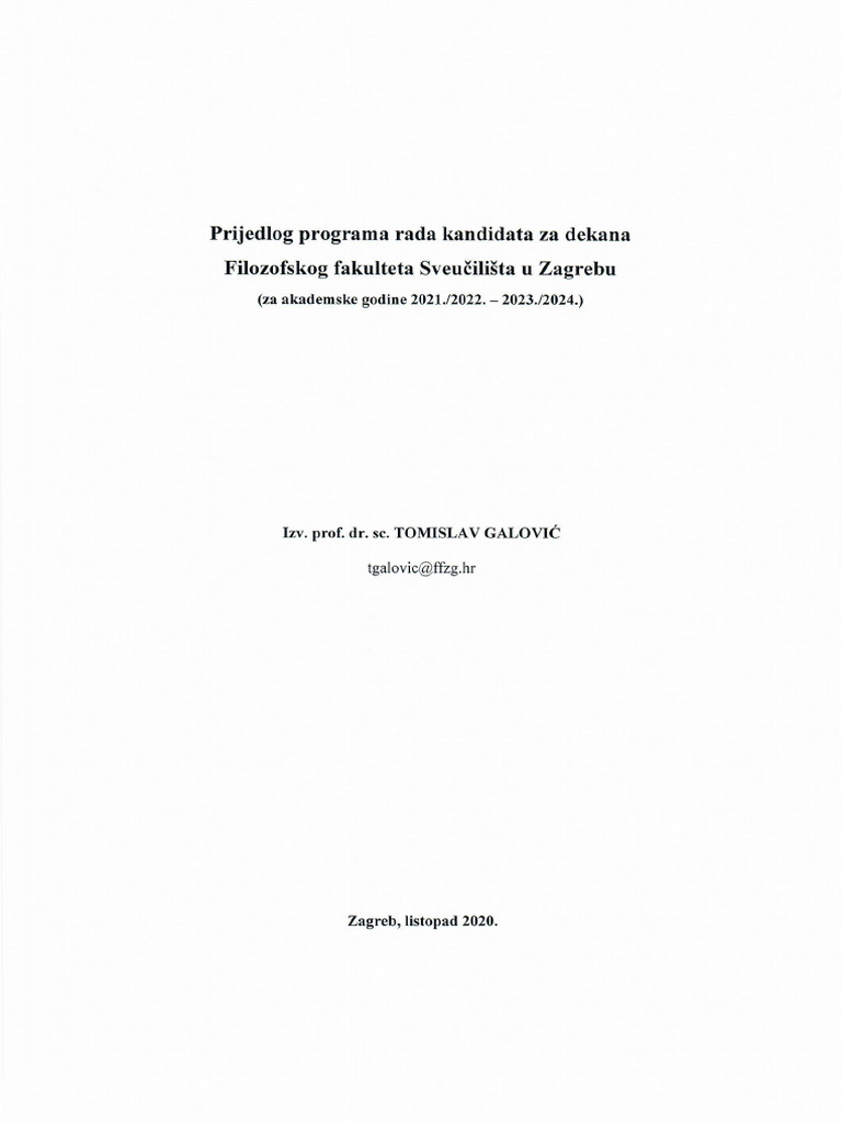 Galovic Prijedlog Programa | PDF