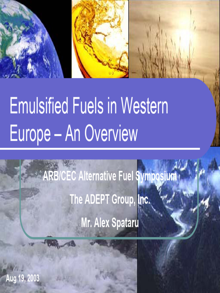 Emulsified Fuels in Western Europe - An Overview | PDF