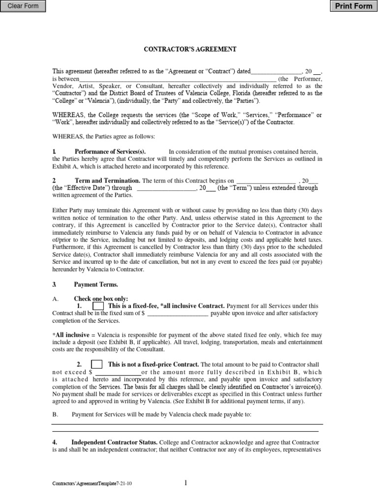 Contractors Services Agreement | PDF | Employment | Insurance