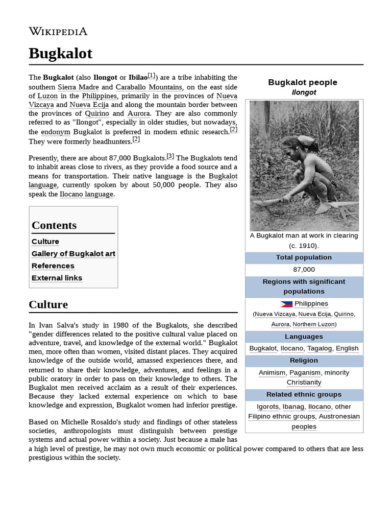 Bugkalot | Download Free PDF | Ethnic Groups | Philippines