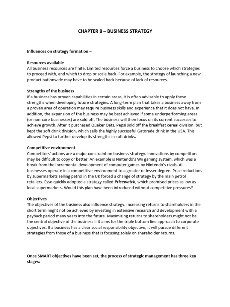 Chapter 8 - Business Strategy | PDF | Swot Analysis | Strategic Management