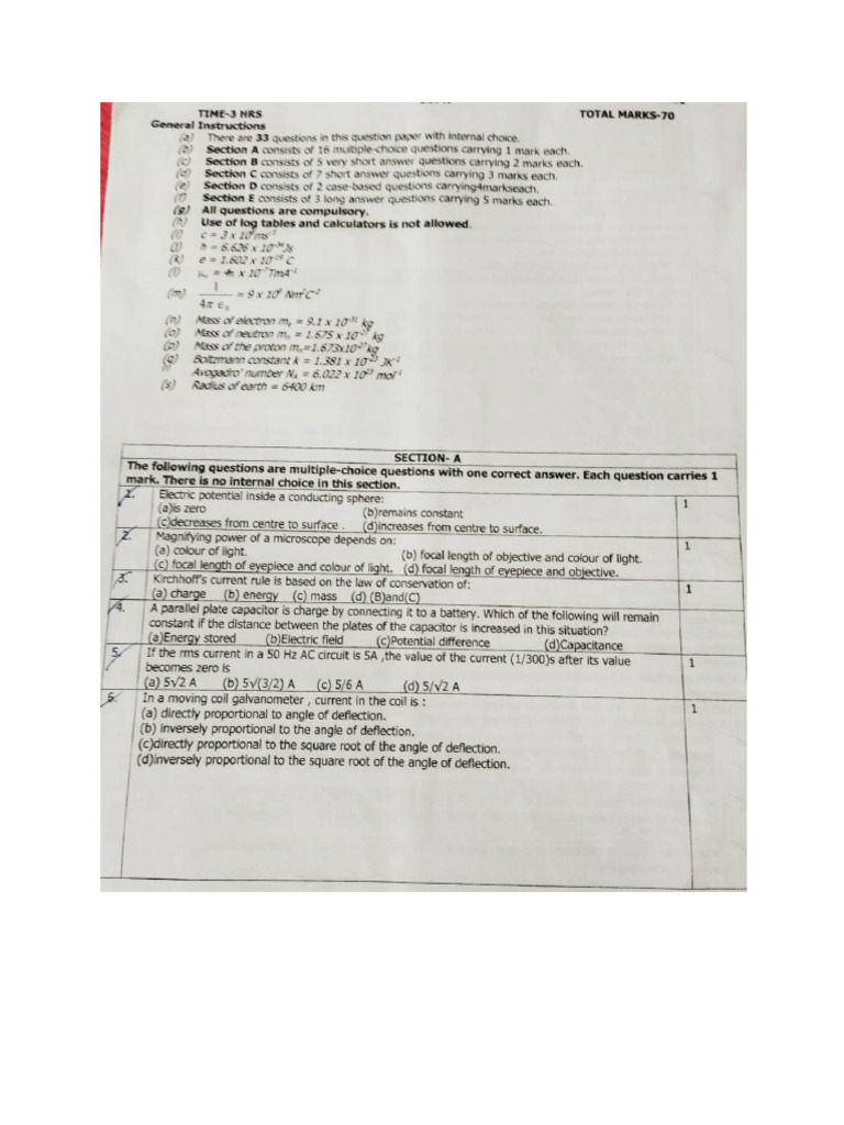 Sample Question Paper 11 | PDF