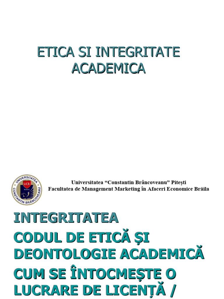 2023 Etica Si Integritatea Academica - Studenti | PDF