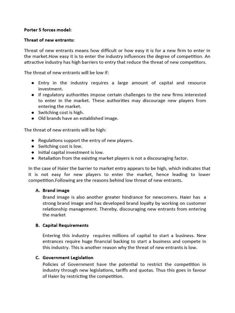 Porter 5 forces model_ | PDF