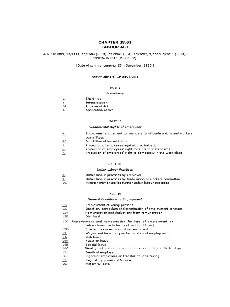 Labour Act | PDF