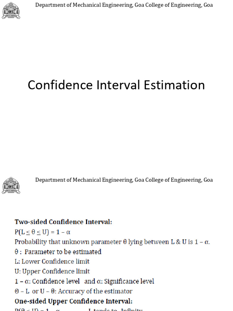 Confidence Interval Estimation Pdf Confidence Interval Estimator