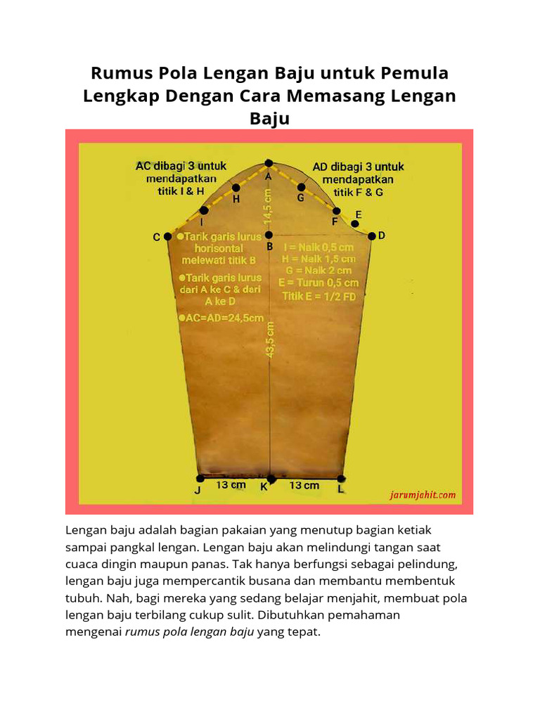 Rumus Pola Lengan Baju | PDF | Kesehatan Holistik