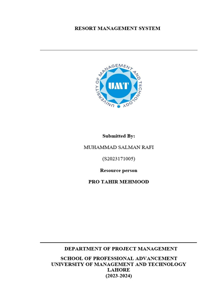 Resort Management System Pdf 