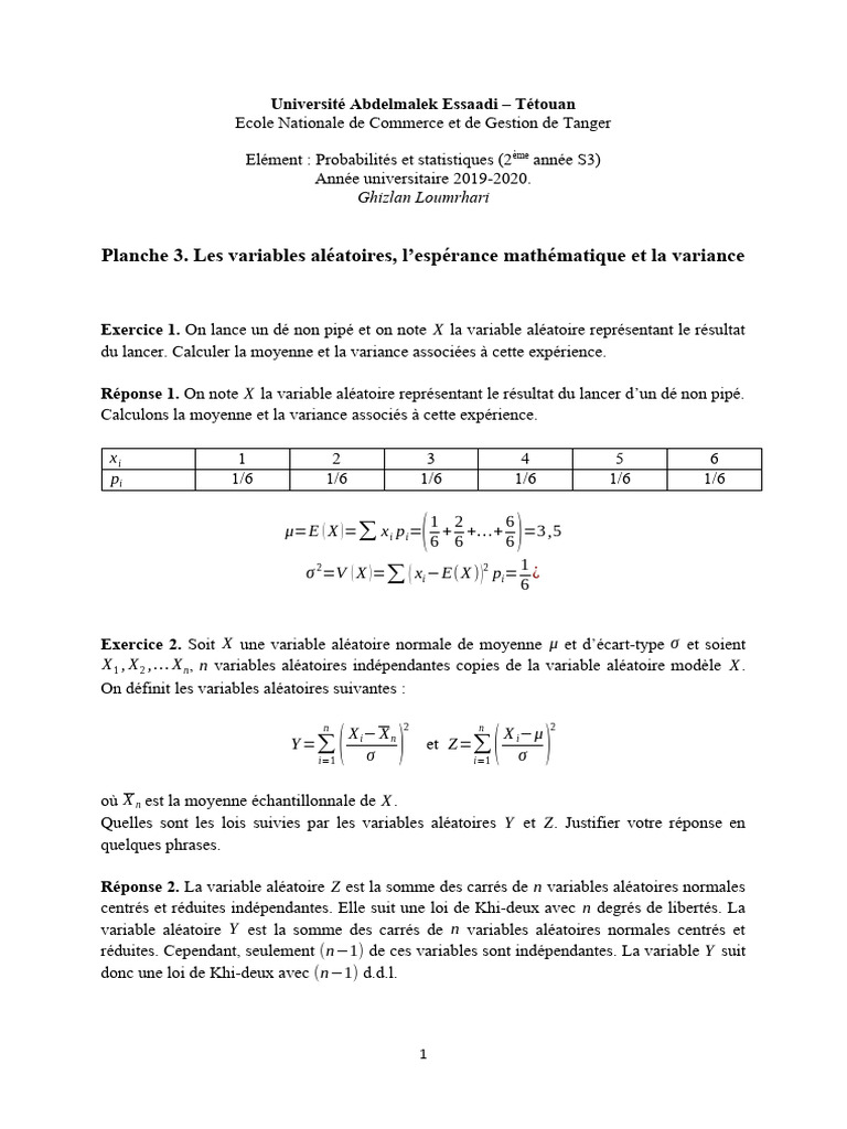 Planche 3 (Corrigé) | PDF