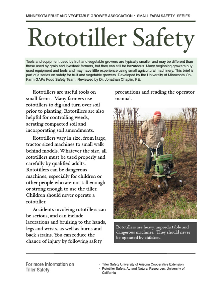 Tiller Safety | PDF | Home & Garden | Technology & Engineering