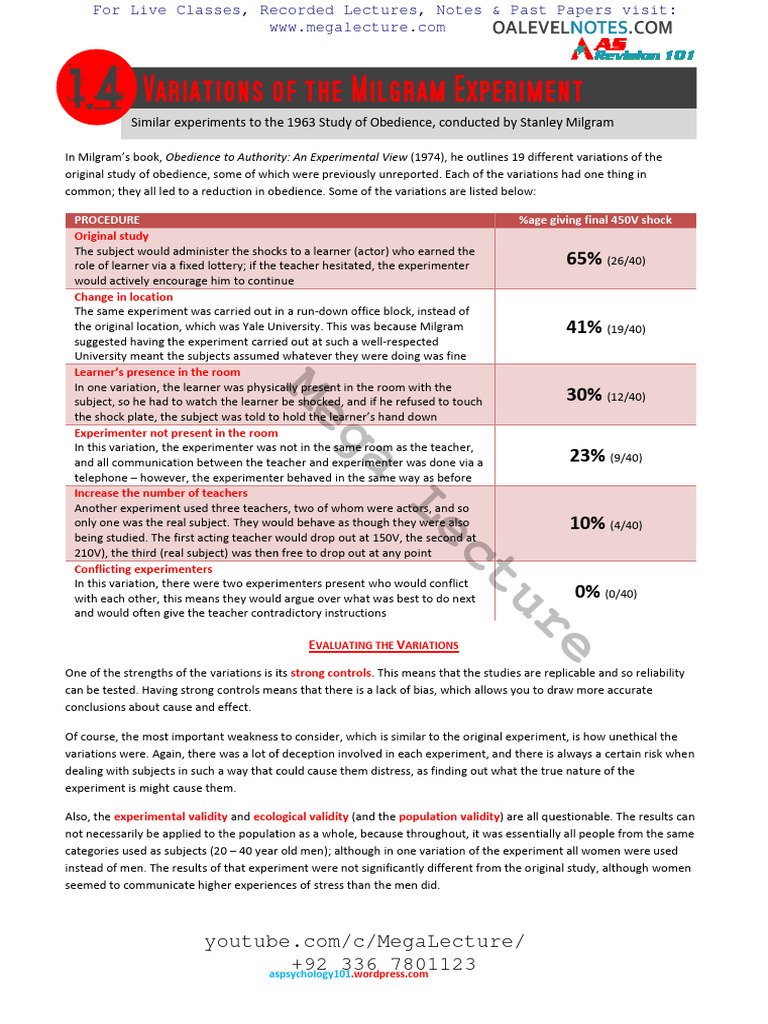 Milgram's Obedience Study Variations | PDF | Science & Mathematics