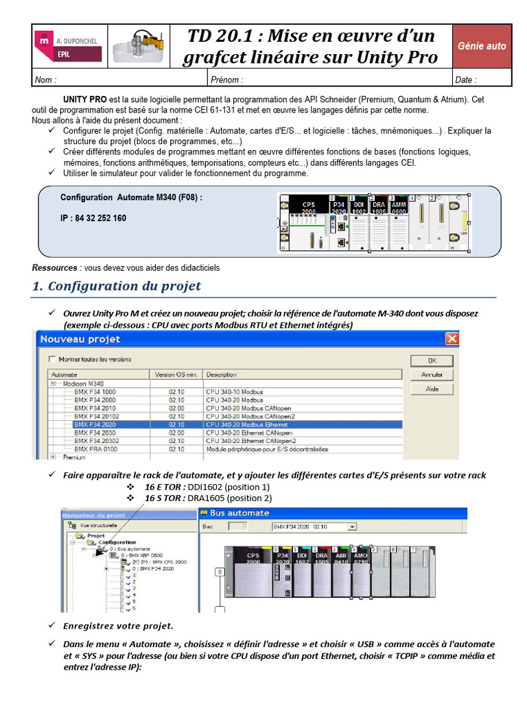 Grafcet linéaire sur Unity Pro | PDF | Informatique | Ingénierie ...