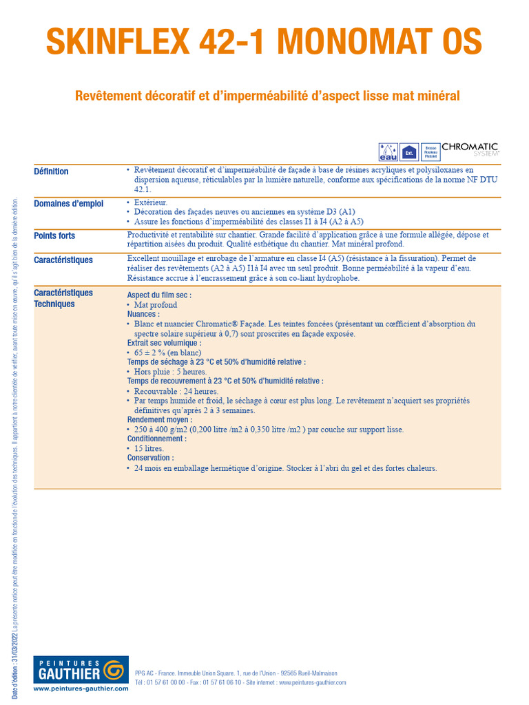 FT Skinflex 42.1 Monomat Oragno Siloxane | PDF