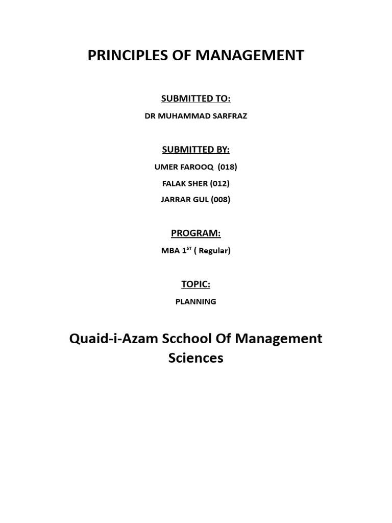 Principles of Management | PDF
