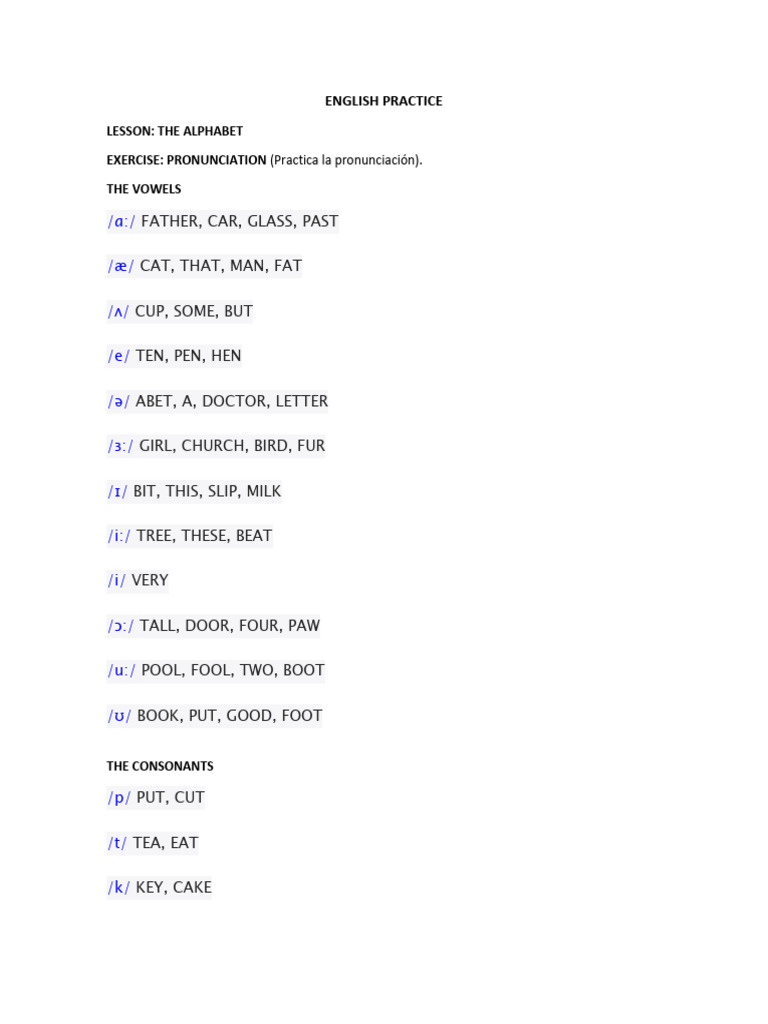 ENGLISH PRACTICE | PDF | Linguistics