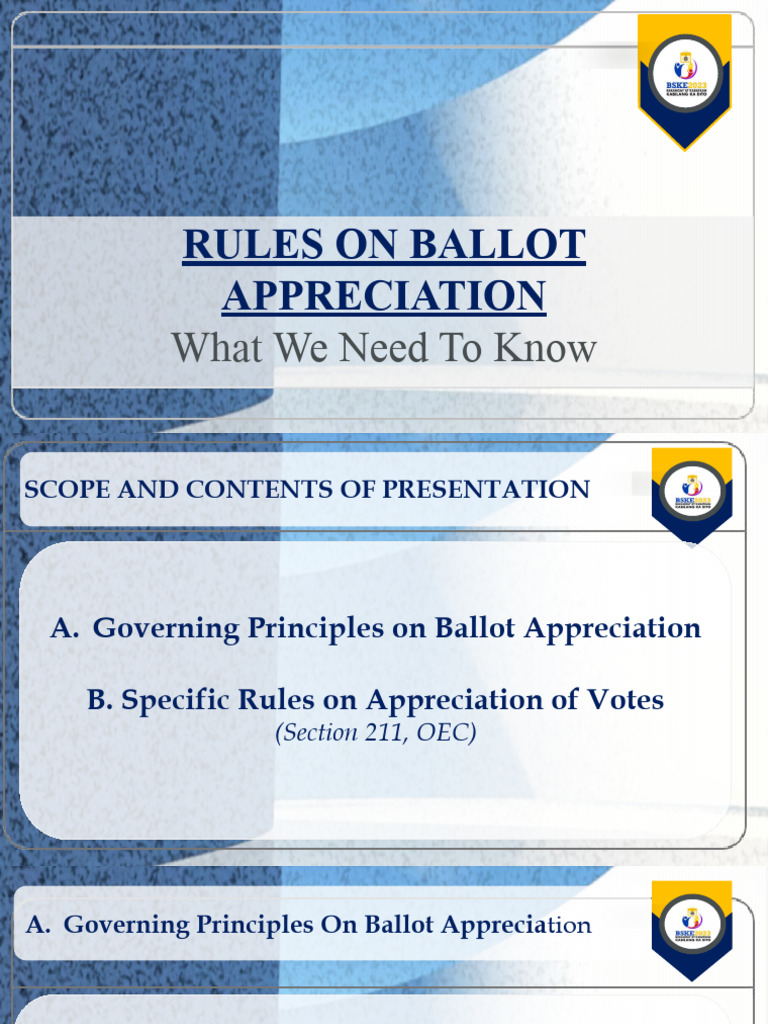 Appreciation of Ballots 100 | PDF | Voting | Government