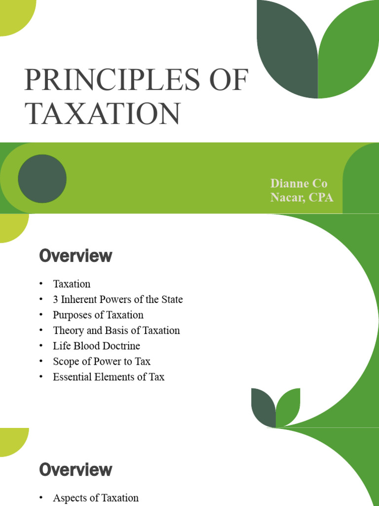 01 - Tax-1101 Week 2 - Principles - Final To Class | PDF 01 - Tax-1101 Week 2 - Principles - Final To Class | PDF