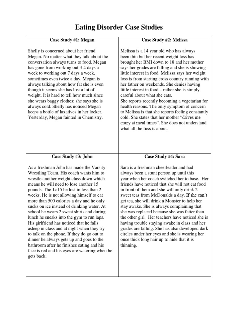 Eating Disorder Case Studies | PDF