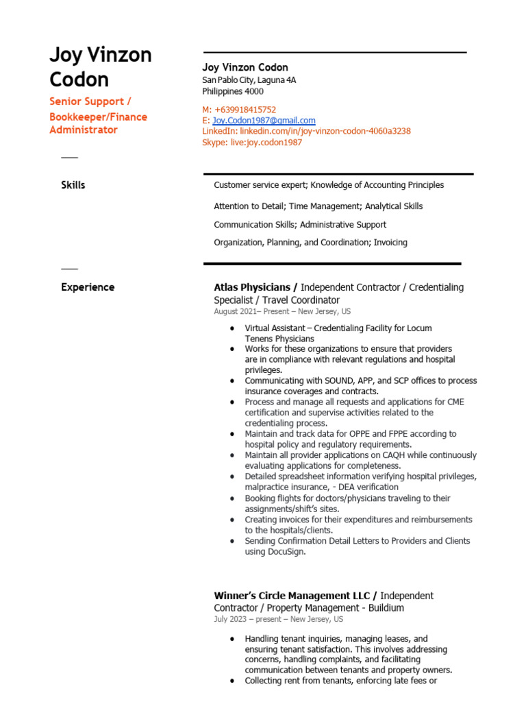 Joy Vinzon Codon_CV | PDF