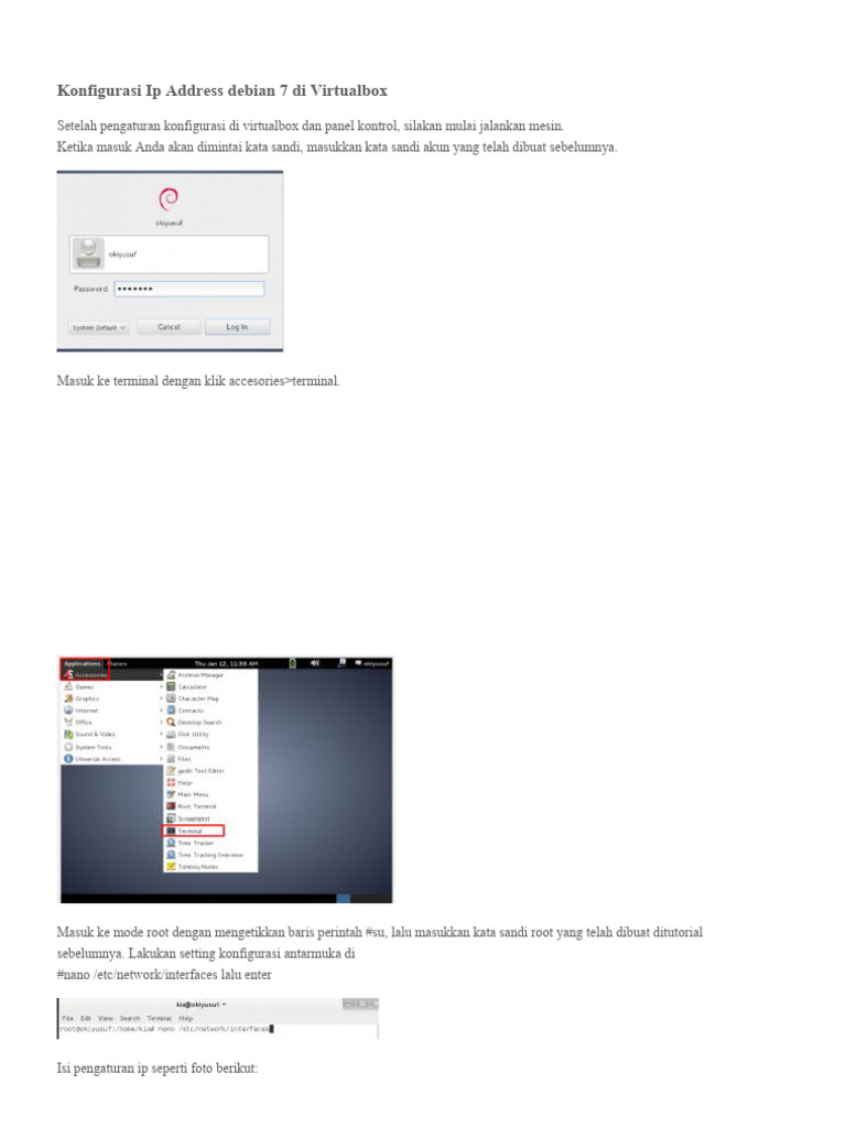 Konfigurasi Ip Address Debian 7 Di Virtualbox | PDF