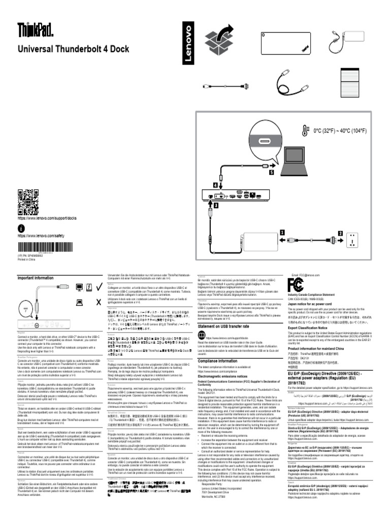 Thinkpad Universal Thunderbolt 4 Dock SG | PDF