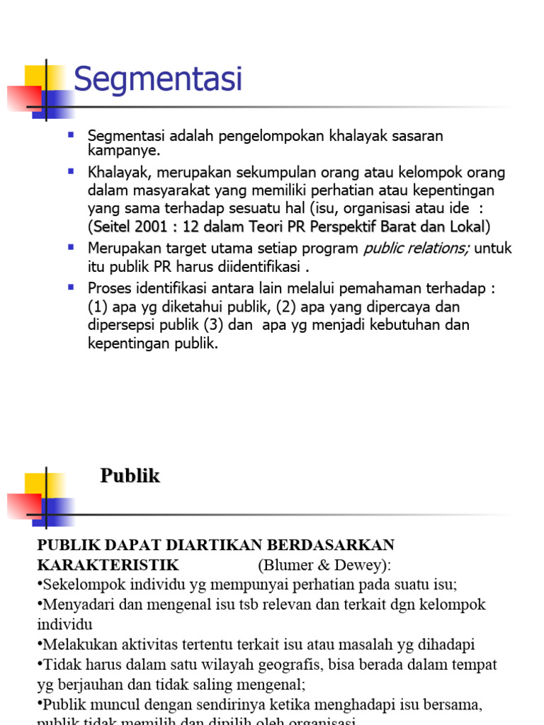 Strategi Segmentasi dan Publik | PDF