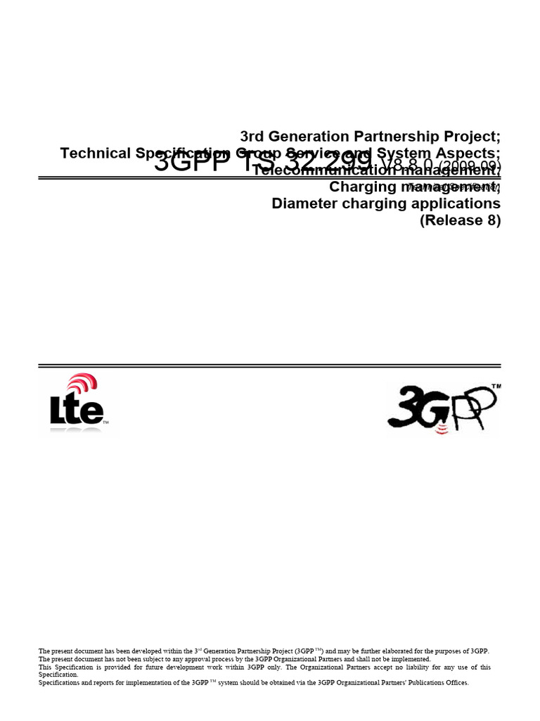 3GPP TS 32.299 | PDF | 3 Gpp | Gsm