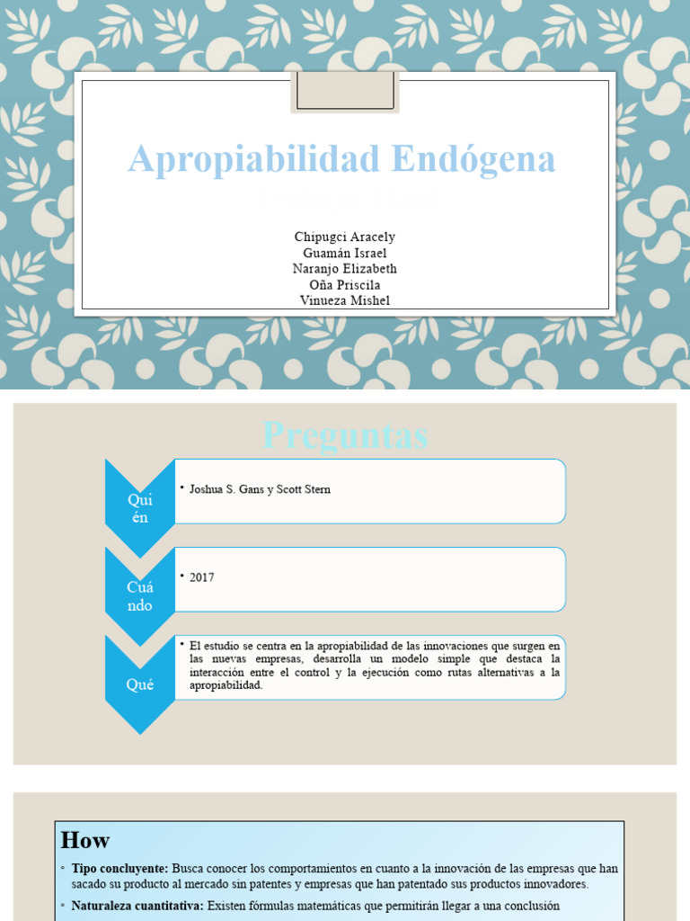 Apropiabilidad Endógena | PDF