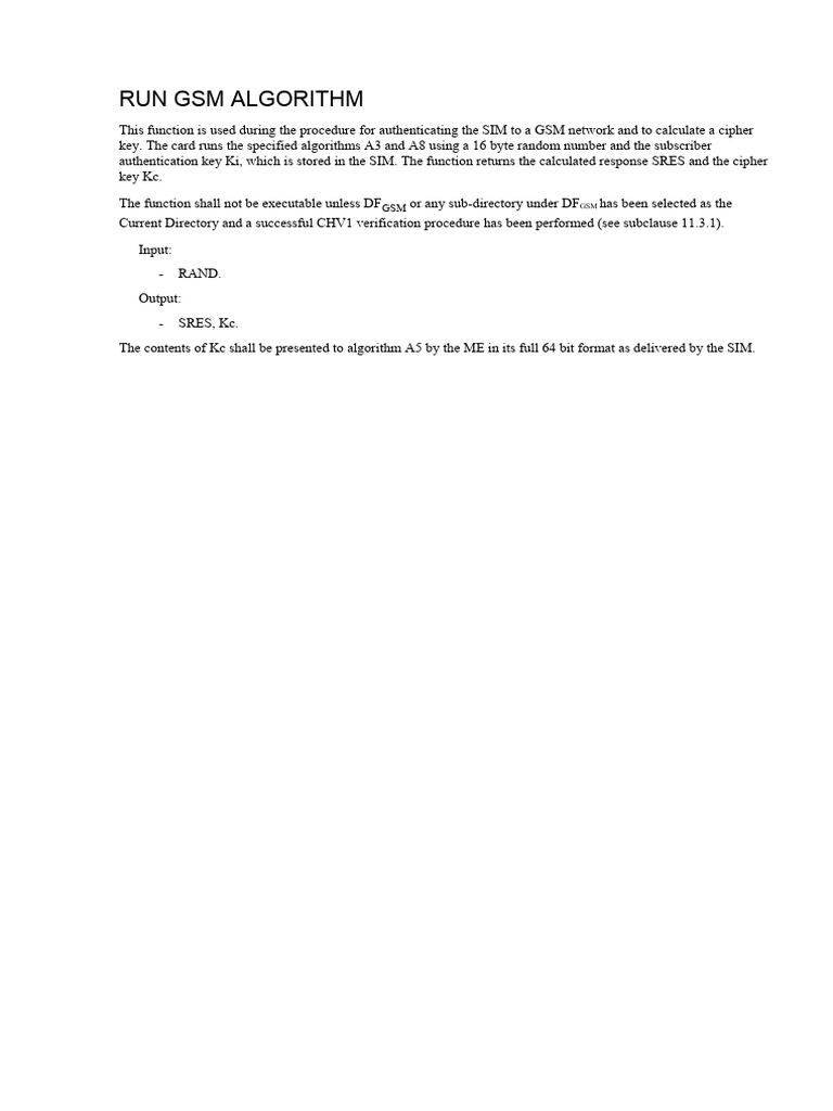 Run Gsm Algorithm | PDF