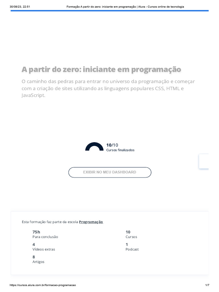 Formação A Partir Do Zero - Iniciante em Programação - Alura - Cursos ...