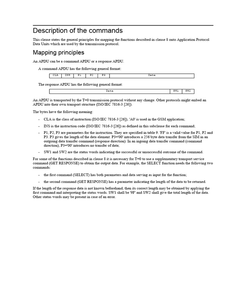 Description of The Commands | PDF