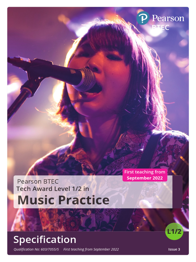 Btec Tech Award Music Practice 2022 Spec | PDF | Learning | Chord (Music)