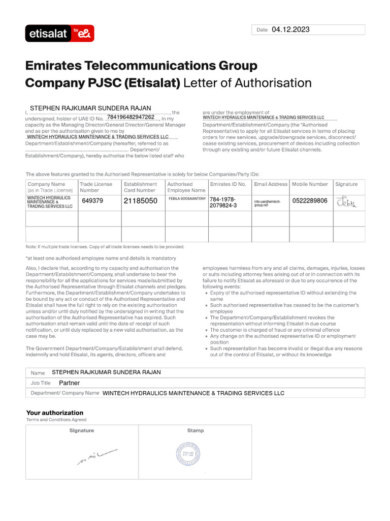 Letter of Authorisation Compressed | PDF