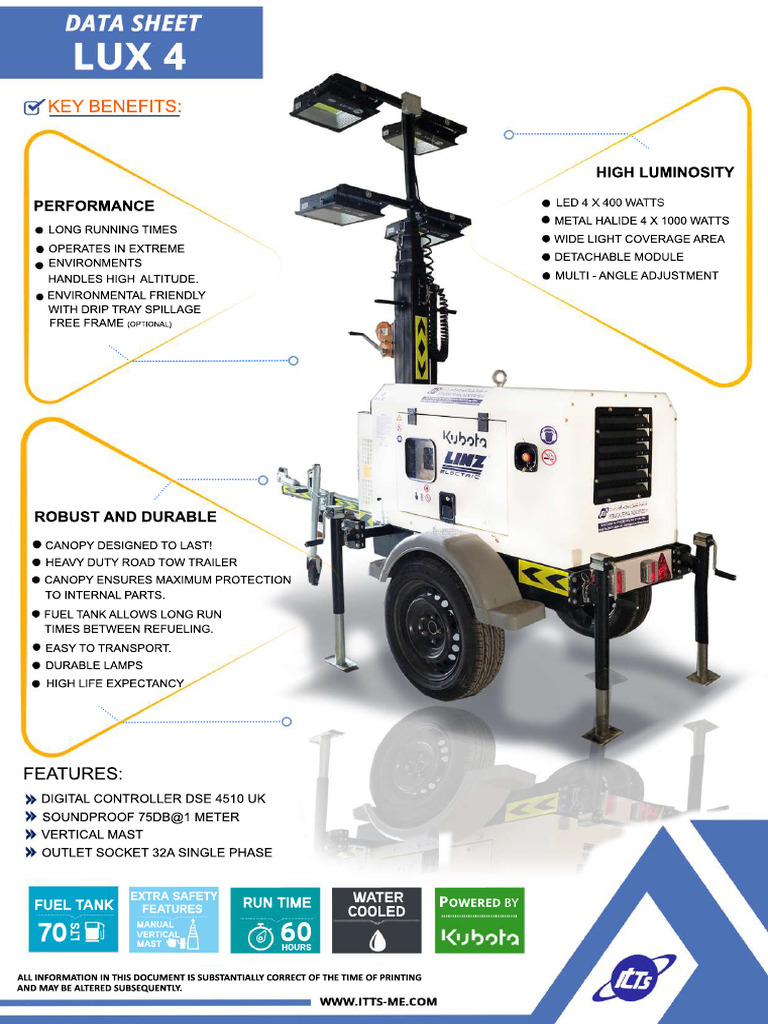 Itts - Lux 4 - Tower Light Datasheet | PDF