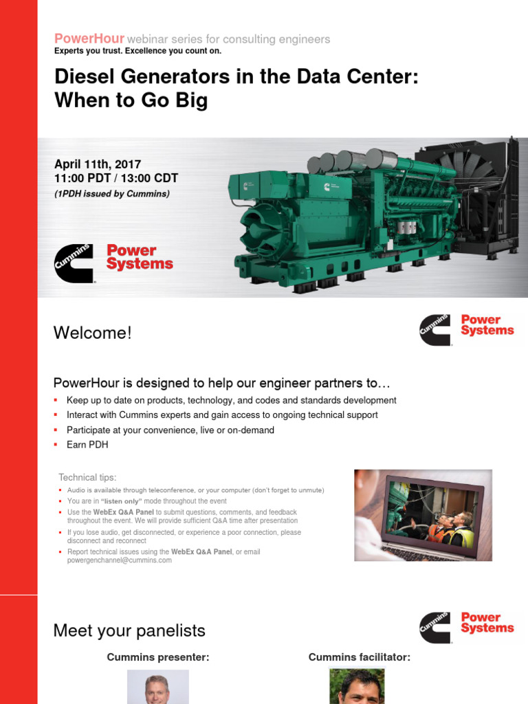 PowerHour Big Gensets For Data Centers1 | PDF