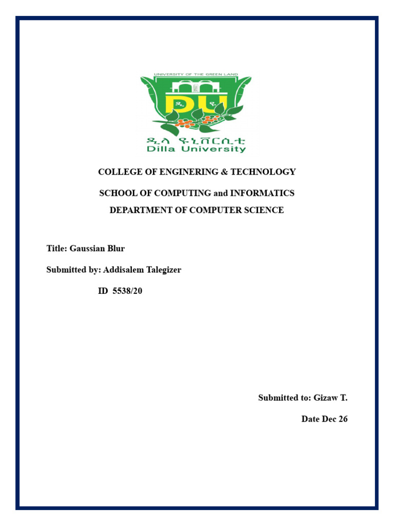 Gaussian Blur | PDF