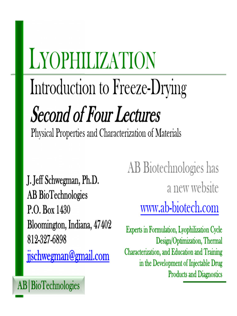 Basic Freeze Drying Lecture 2 | PDF