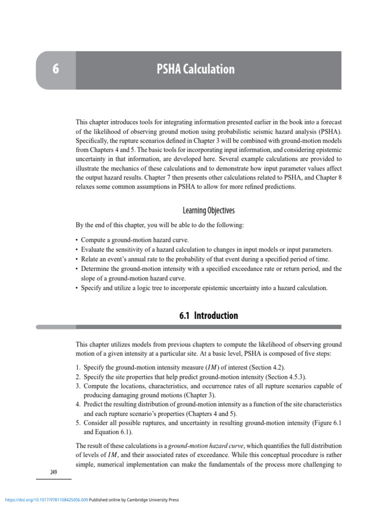 Cap 6. Psha - Calculation | PDF
