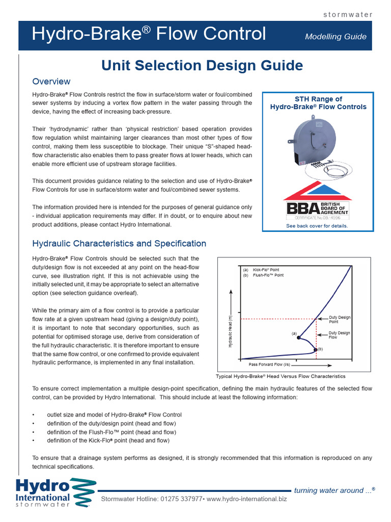 UK Hydro-Brake Selection Guide | PDF