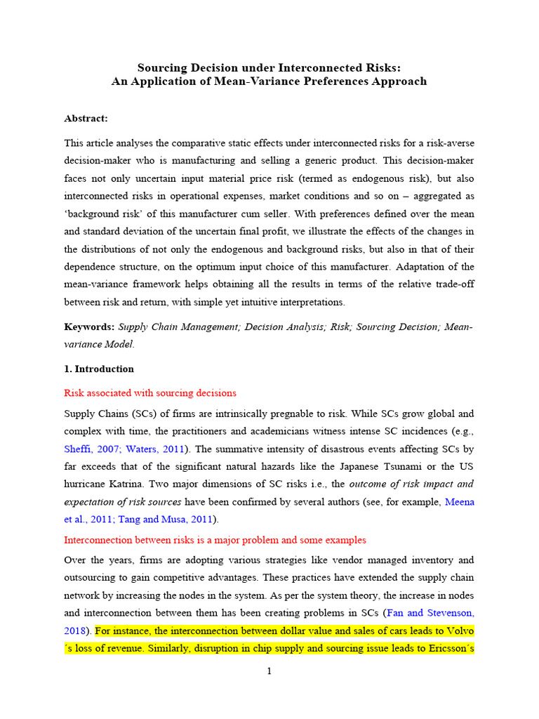 Revised Supply Chain Interconnected Risks - Corrected On 12 June 2021 ...