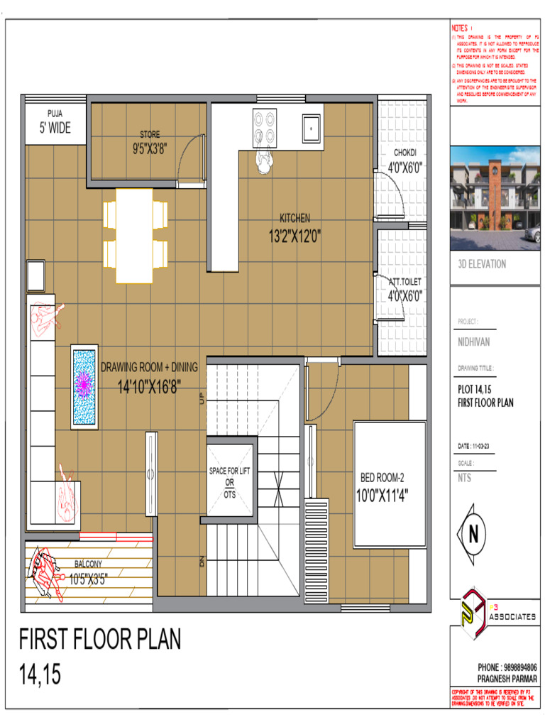 Plot No 14, 15 First Floor Plan | PDF