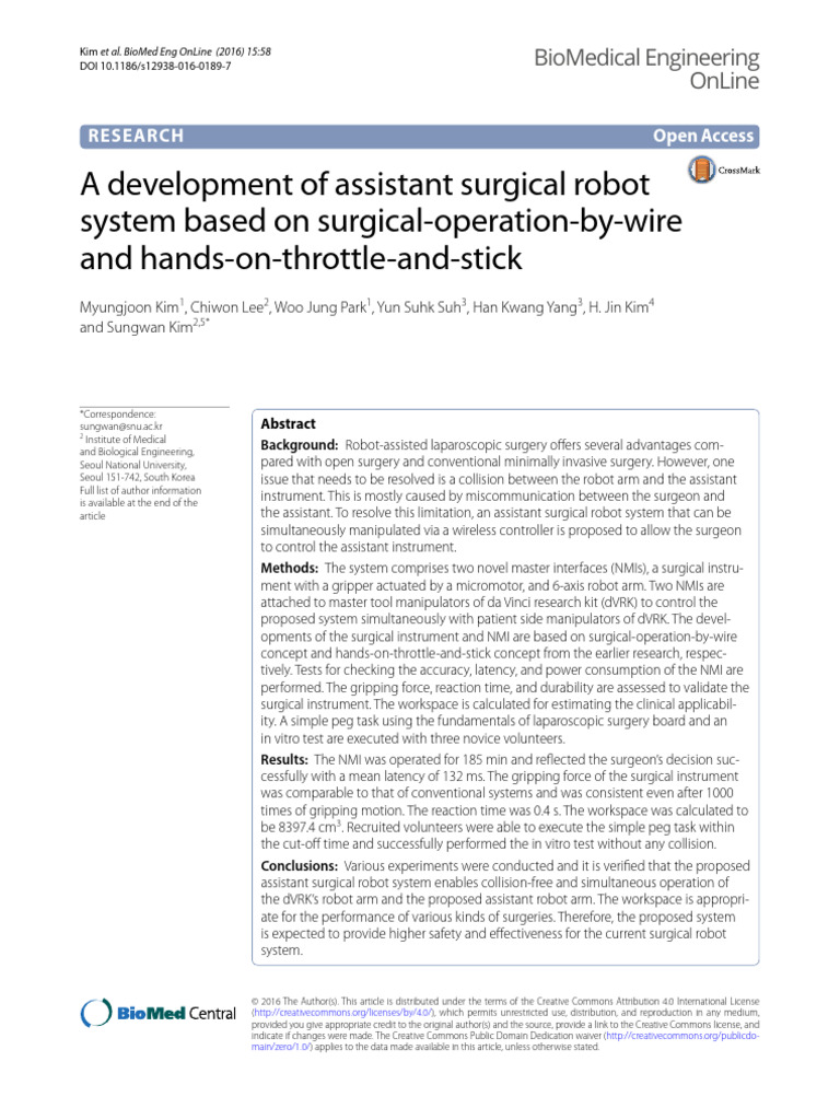 A Development of Assistant Surgical Robot System Based On Surgical ...