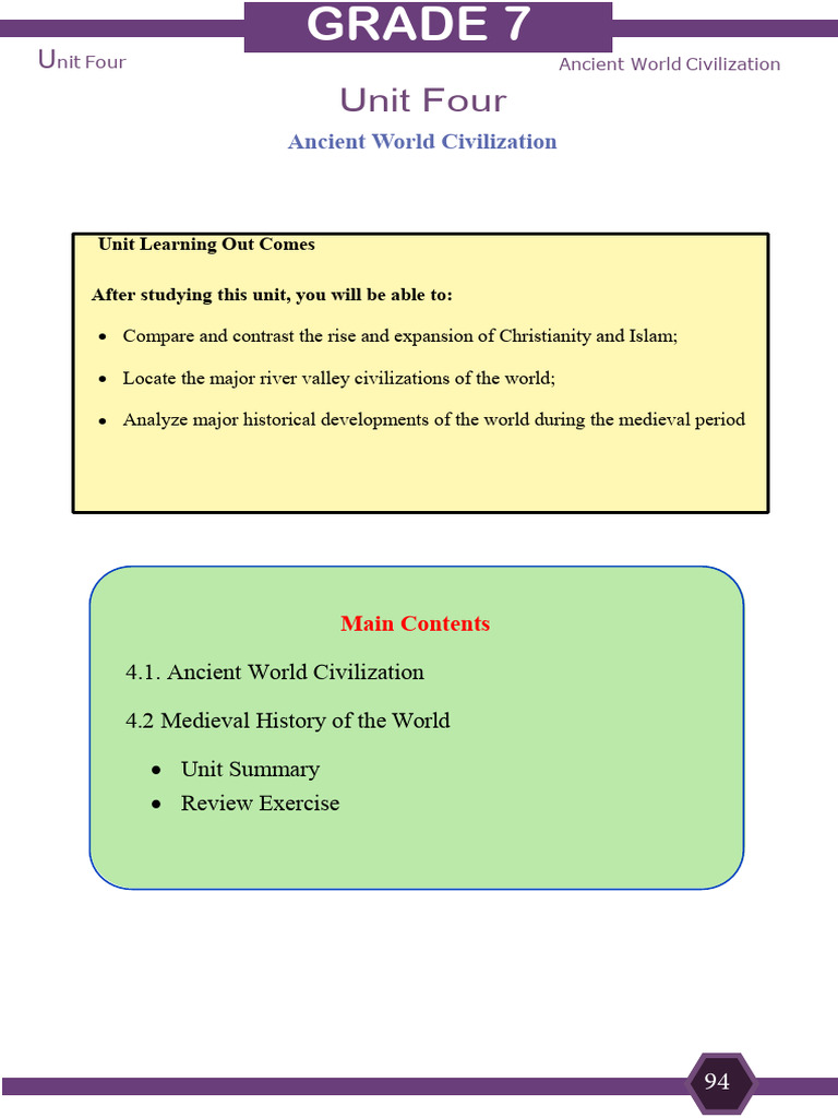 Social Studies Grade 7 Unit 4-6 | PDF