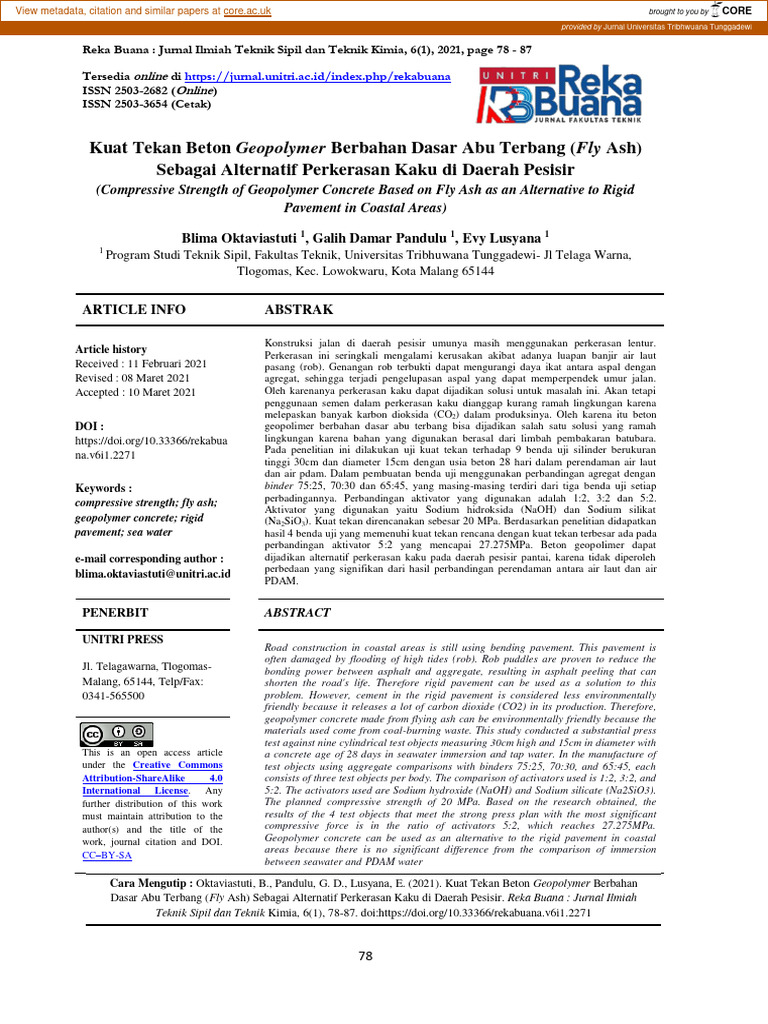 Jurnal Teknologi Internasional Modifikasi Perkerasan Kaku | PDF