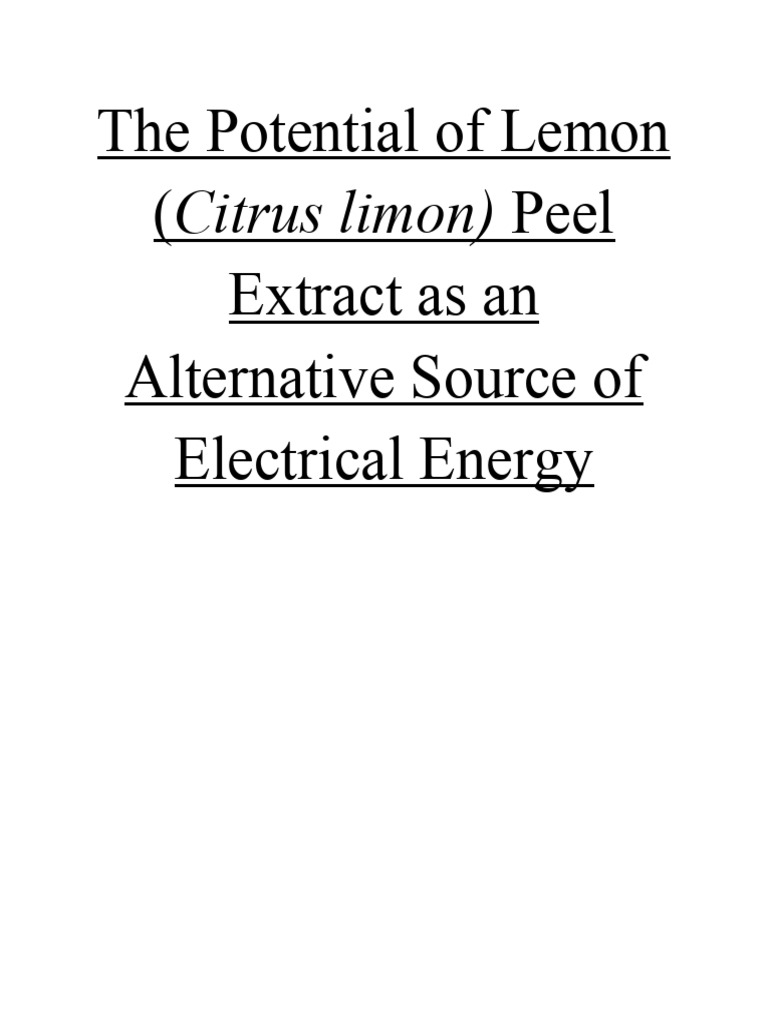 The Potential of Lemon | PDF | Electricity | Lemon