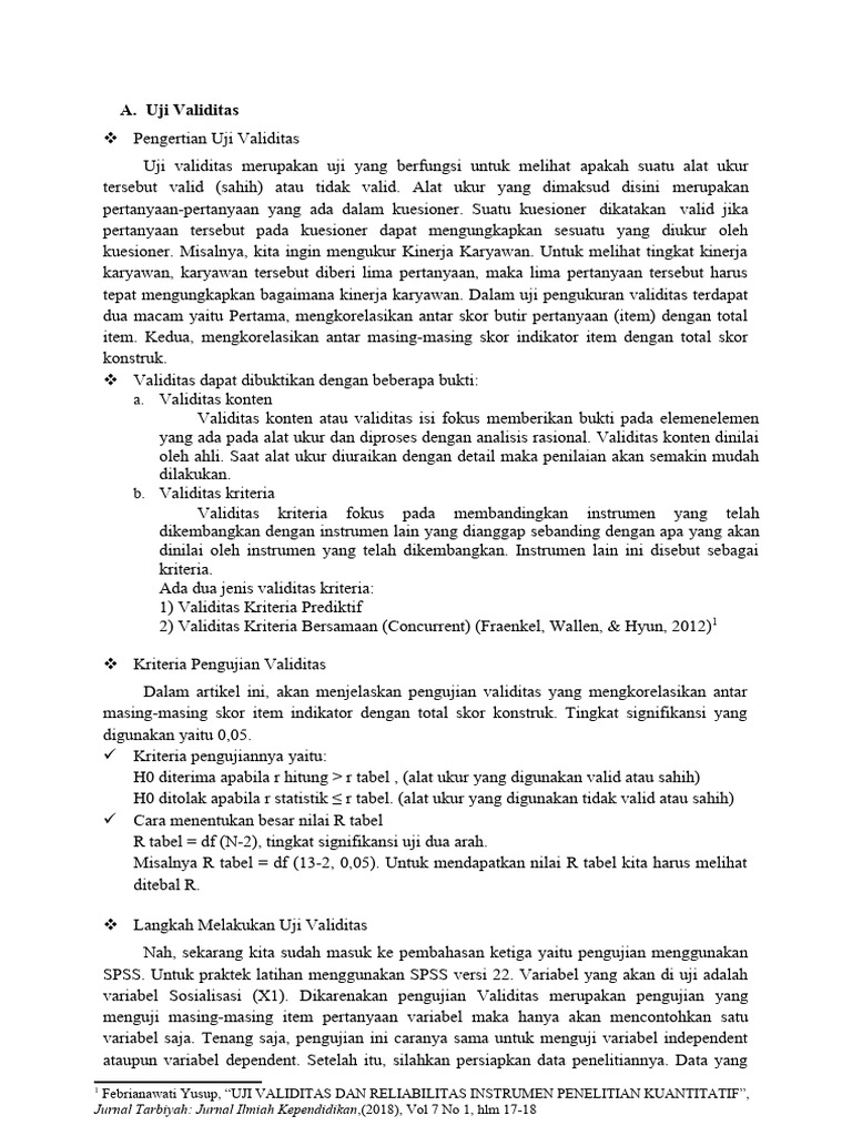 Uji Validitas 1 | PDF