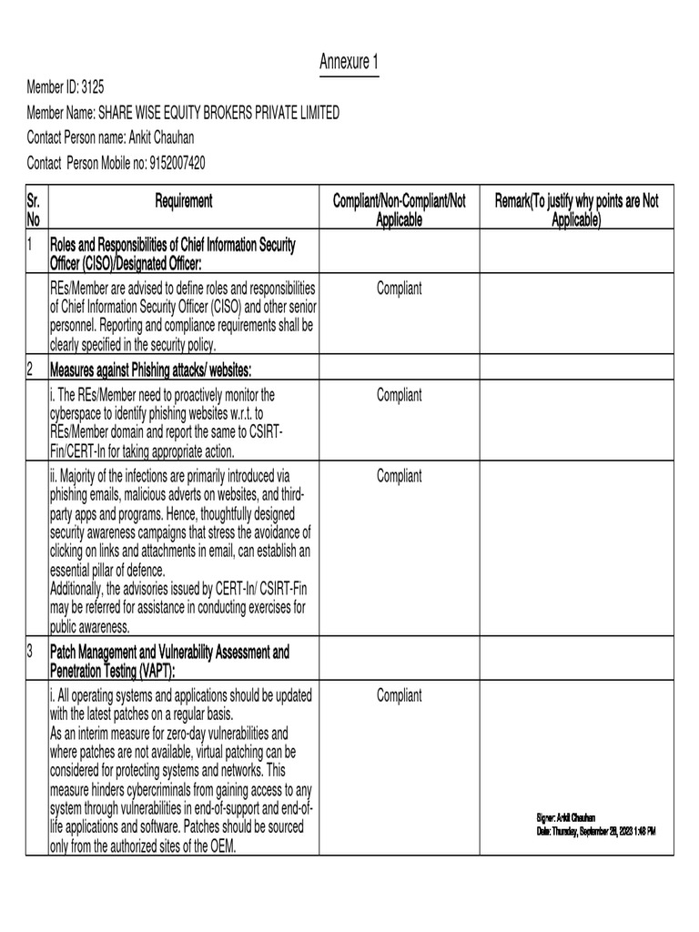 Declaration of Cyber Advisory | PDF | Security | Computer Security