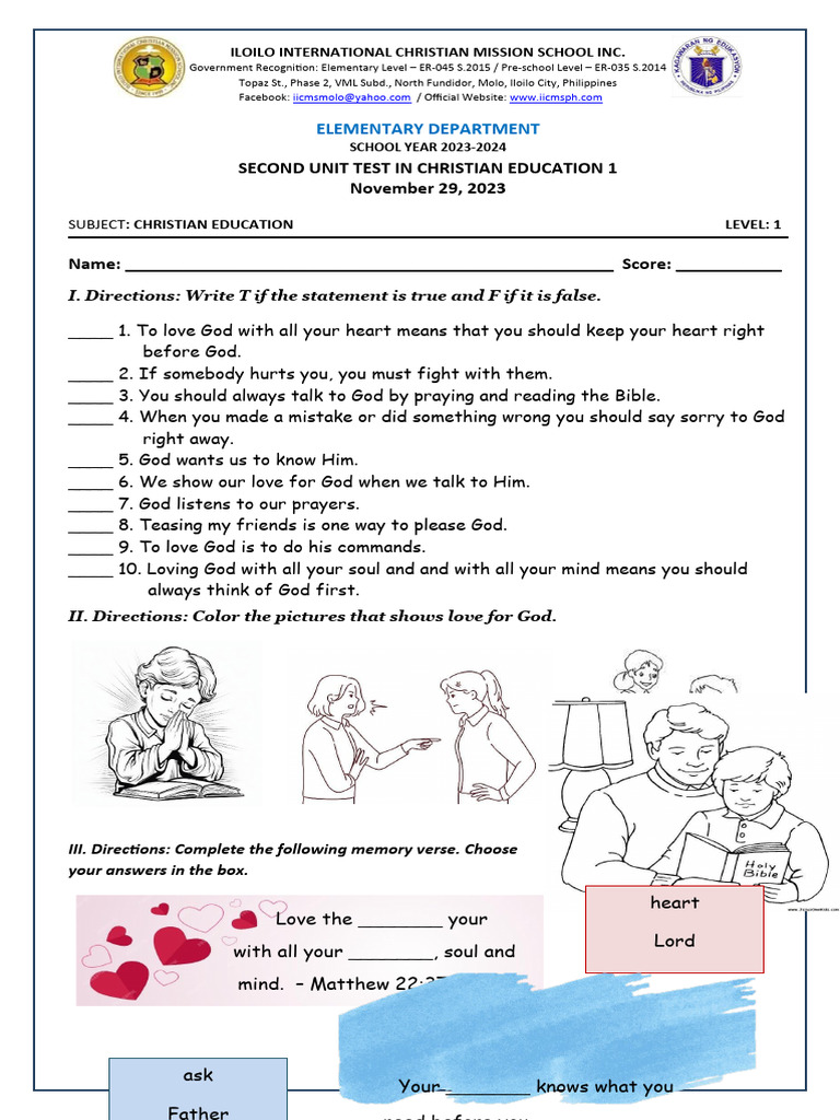 CHED 2nd Unit Test | PDF