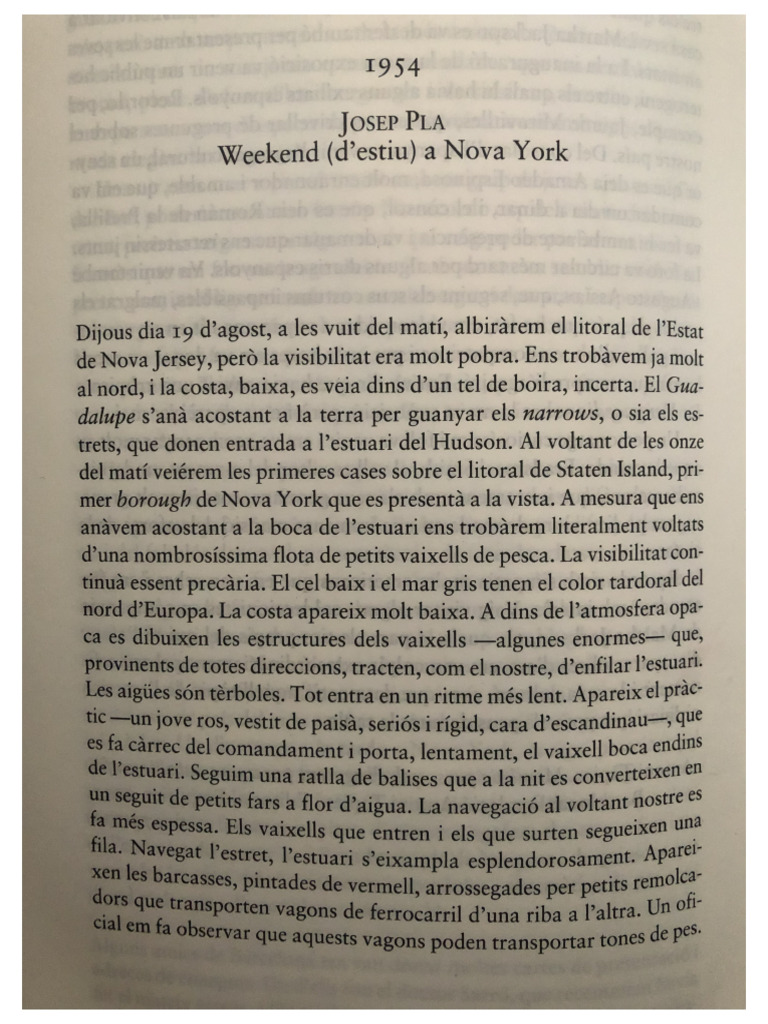 Josep Pla Weekend | PDF