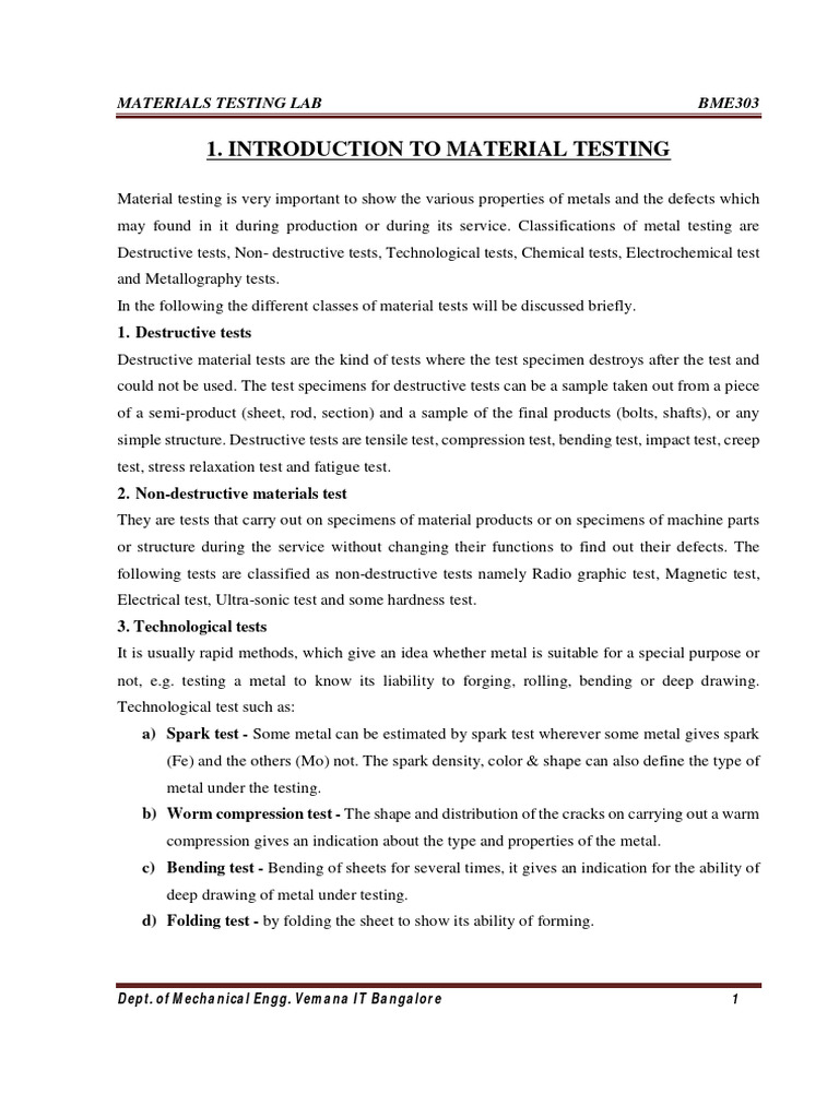 MT Lab Manual Final - 2019 | PDF | Heat Treating | Hardness